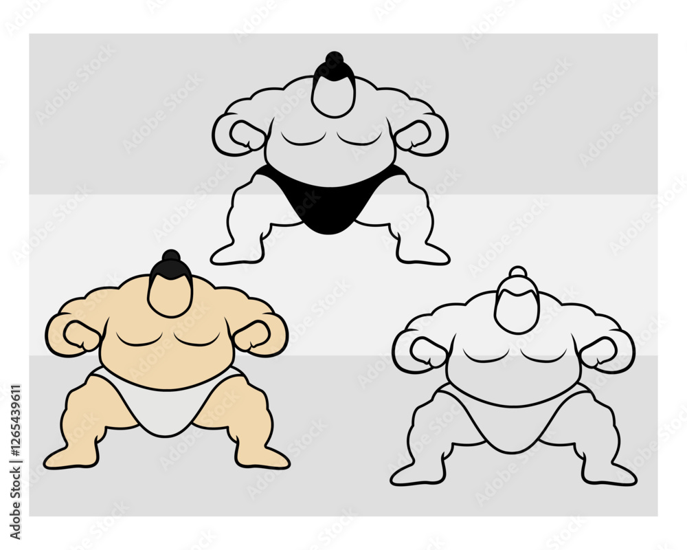 Vector de Stock Sumo Wrestling SVG Silhouette Bundle, Sumo Wrestling ...