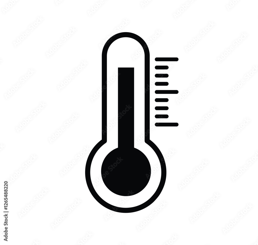 Temperature Monitor Icon Set. Vector symbols for measuring high and low ...