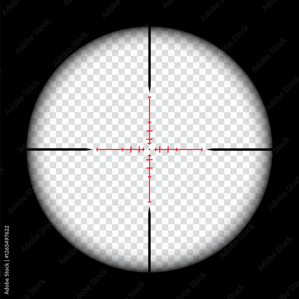 Realistic sniper scope crosshairs view. sniper sight with measurement ...