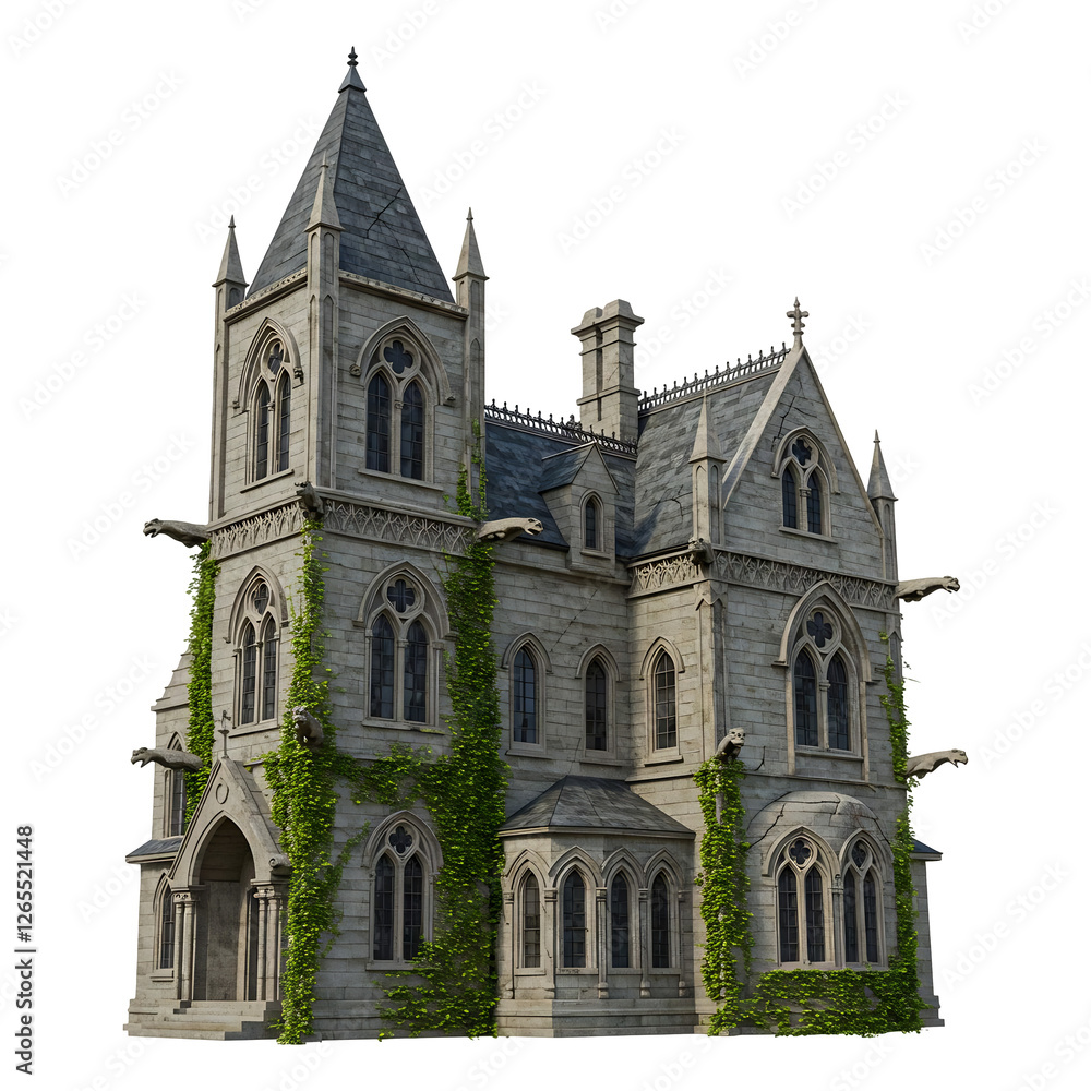 Gothic Mansion Overgrown with Vines Stock Photo | Adobe Stock