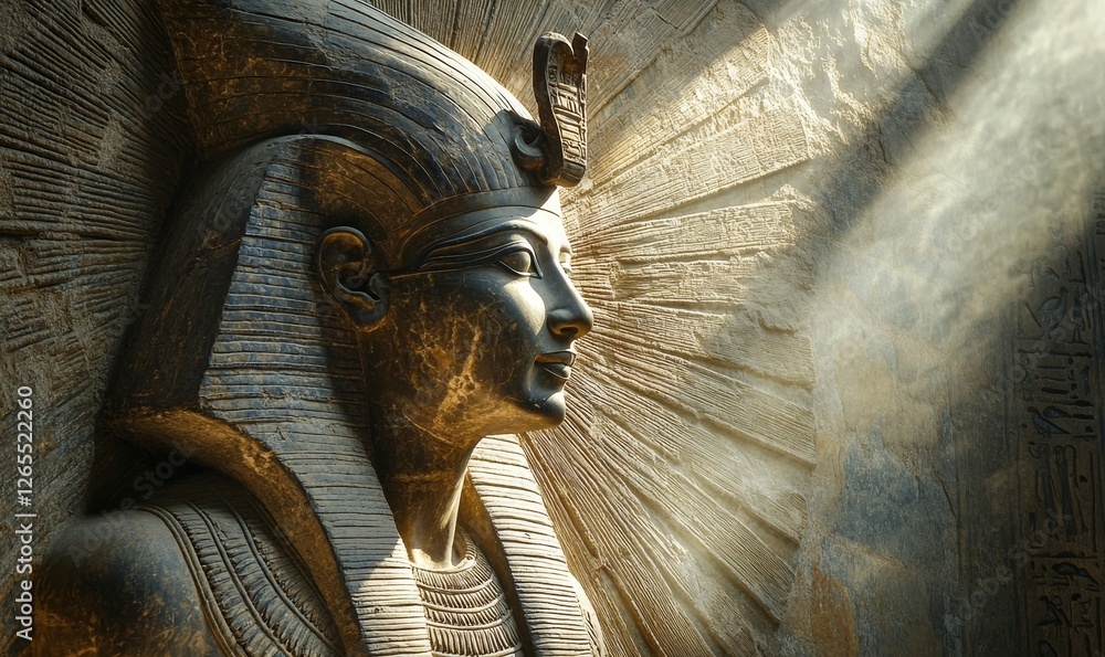 Ra (Egyptian God) sun god of ancient Egypt Ra, the sun god, with rays ...