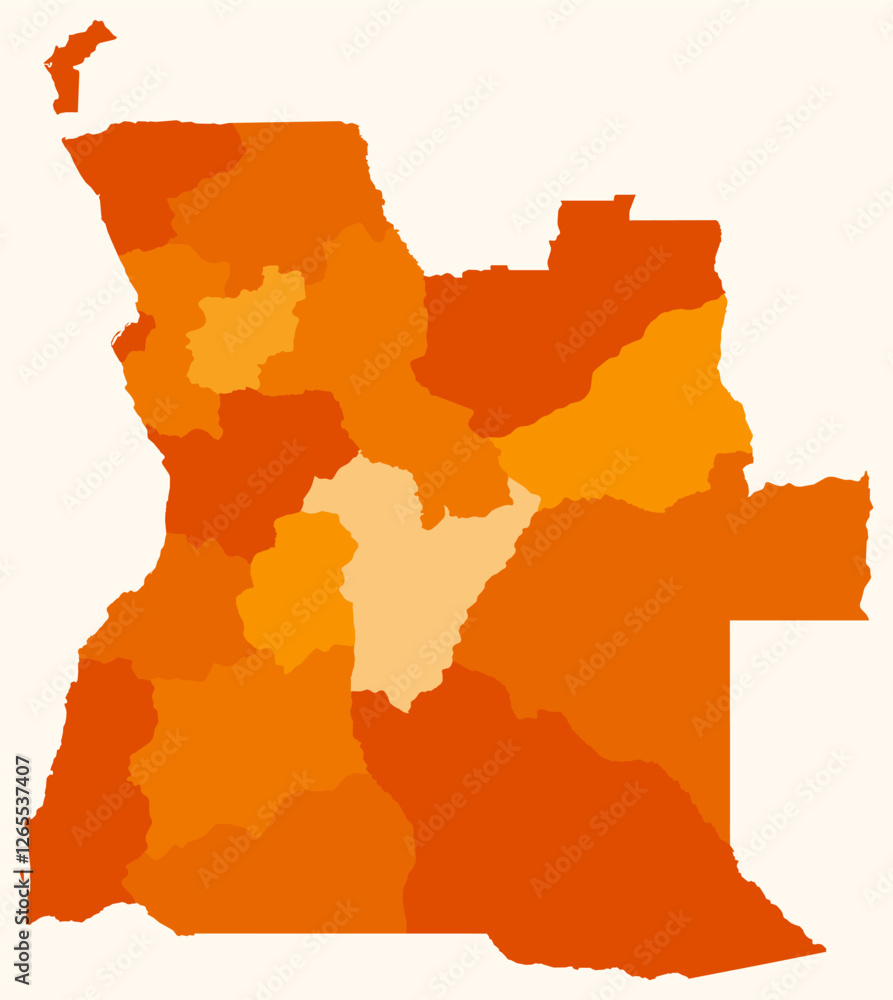 Vector de Stock Map of Angola with regions. Just a simple country ...