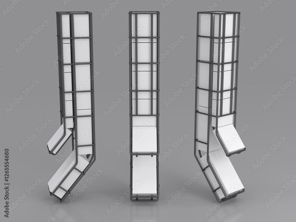 Double tier gravity parasite display. Hanging wire grid display stand ...