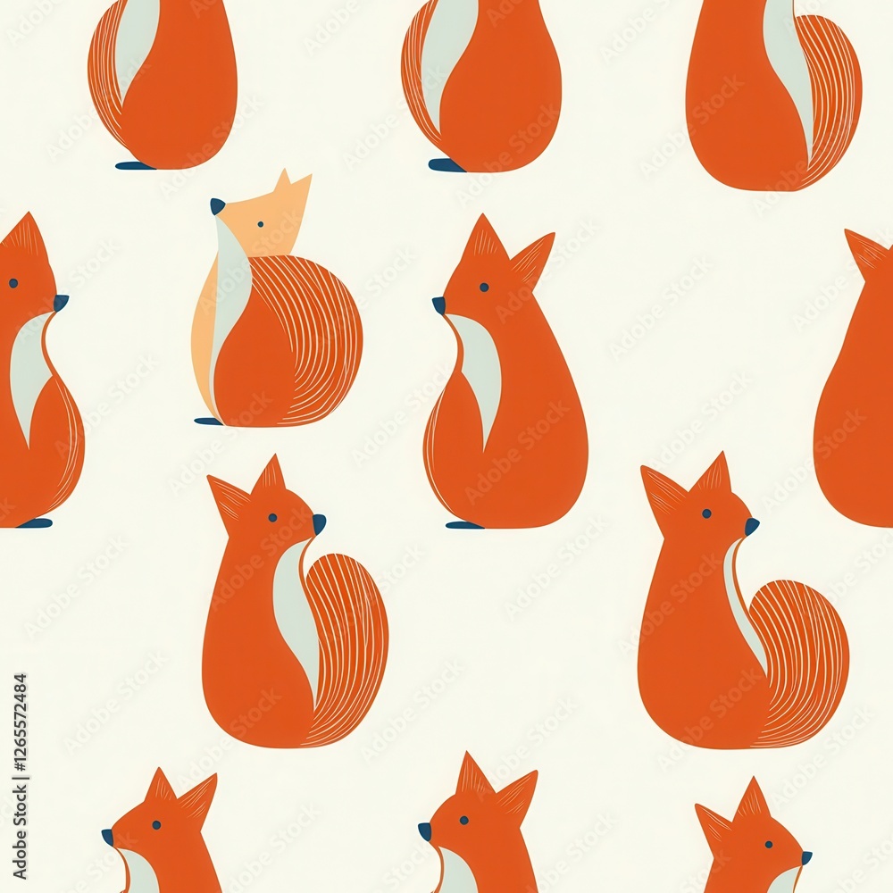 Seamless illustrations of minimal animals. A whimsical pattern ...