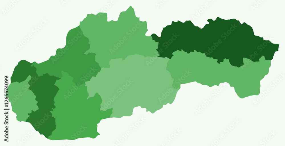 Map of Slovakia with regions. Just a simple country border map with ...