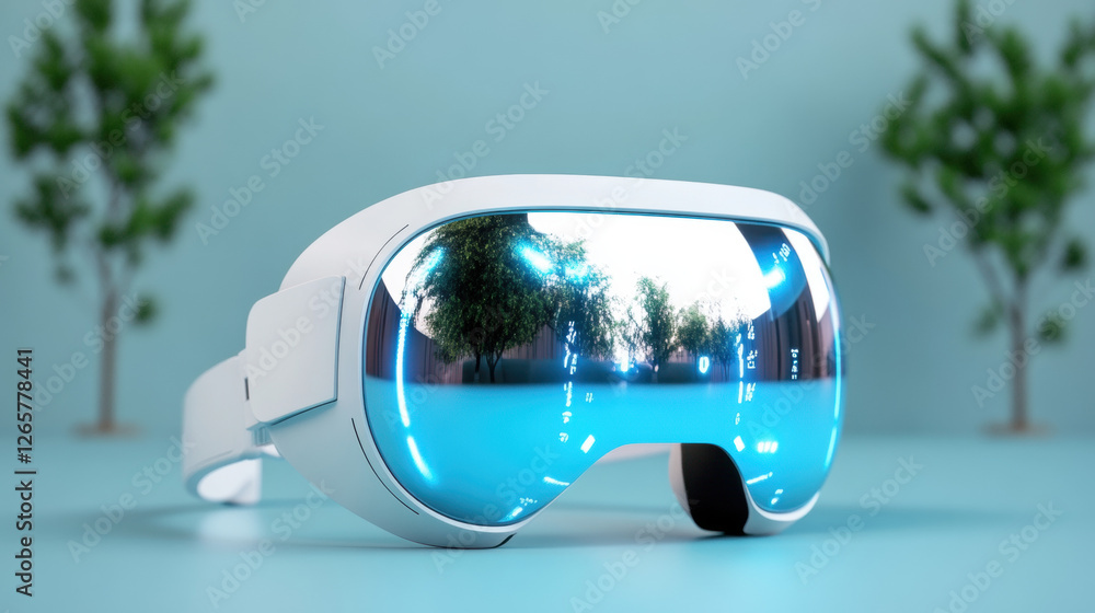 Digital technology, 3D model of a futuristic wearable augmented reality ...