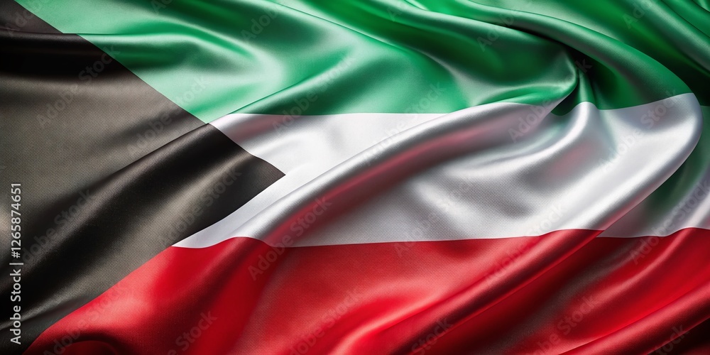 Kuwait Flag, Fabric Texture, Looping Animation, National Symbol, Middle ...