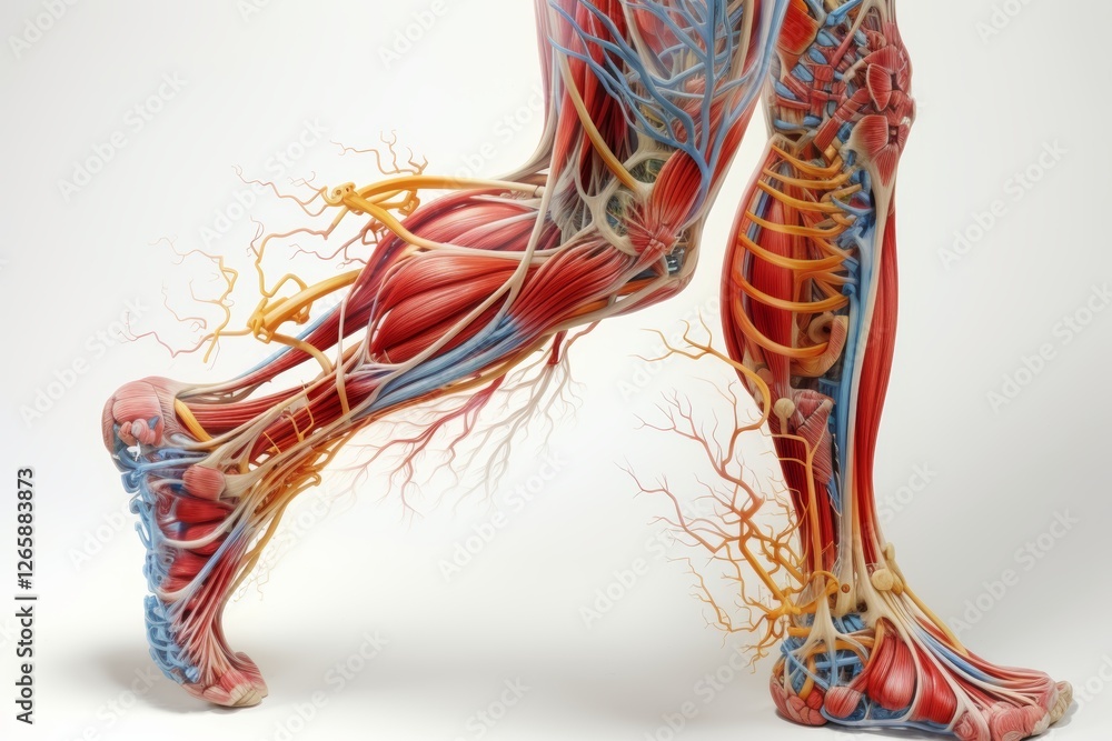 Isometric anatomy diagram of ankle muscles with key muscles highlighted ...