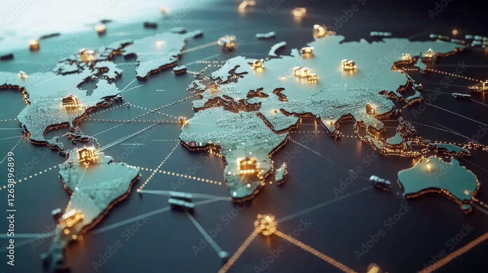 Animated transportation icons showcasing global connectivity world map ...