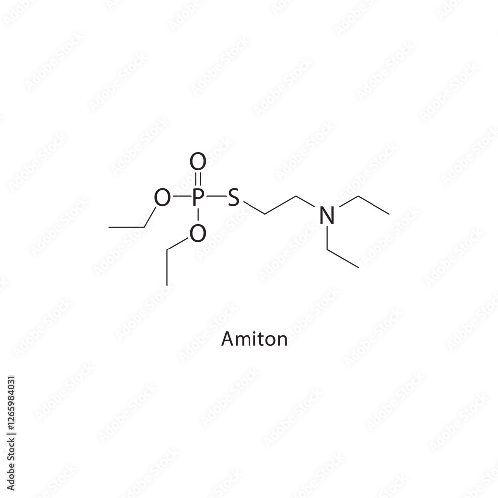 Amiton skeletal structure.Organophosphate insecticide compound ...