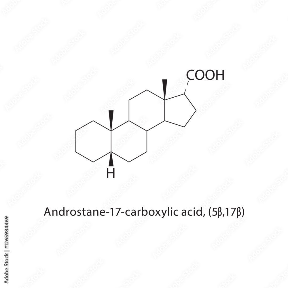 Stock-Vektorgrafik „Androstane-17-carboxylic acid, (5β,17β) skeletal ...