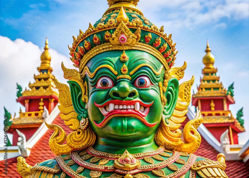 Phra Rahu Om Chan Statue, Wat Sisa Thong Temple, Nakhon Pathom ...