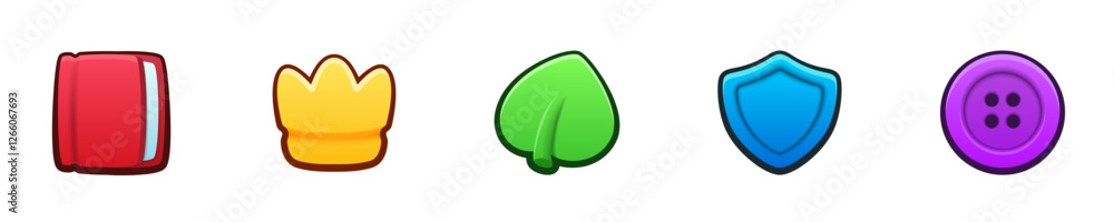 Match 3 elements icon set. Isolated vector illustration of mobile game ...