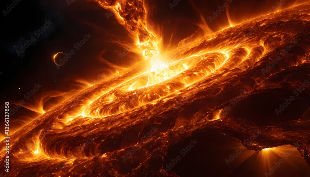 Explosão solar intensa com ejeção de plasma em um sistema planetário ...