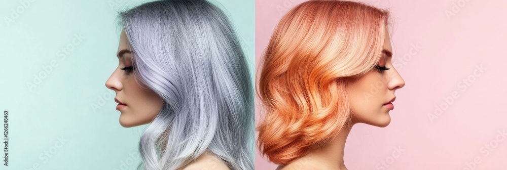 Transitioning from gray hair to vibrant colors showcases the beauty of ...