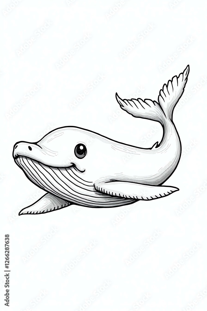 stunning illustration of whale face drawing layout for coloring sheet ...