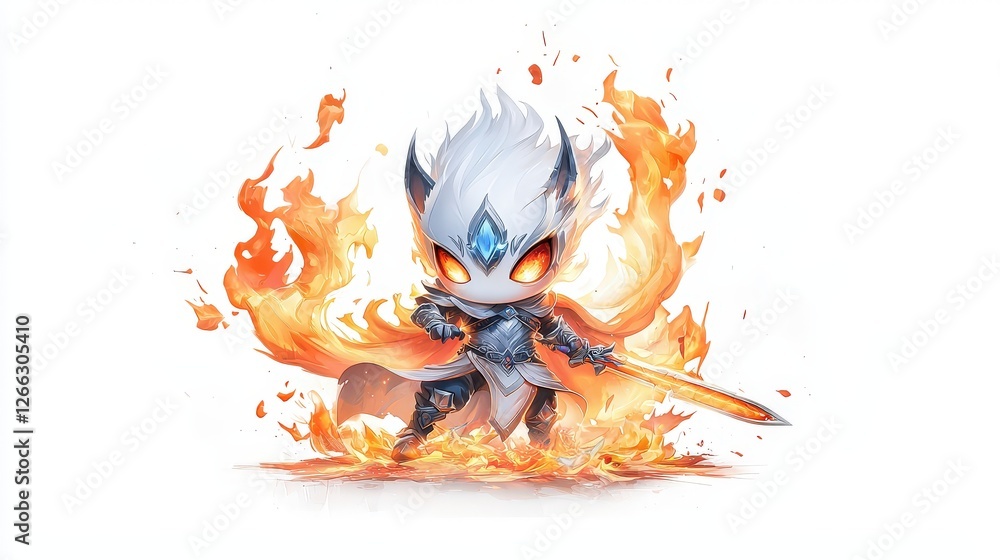 An intense battle-ready pose of Blaze the Ember Knight with his feet ...