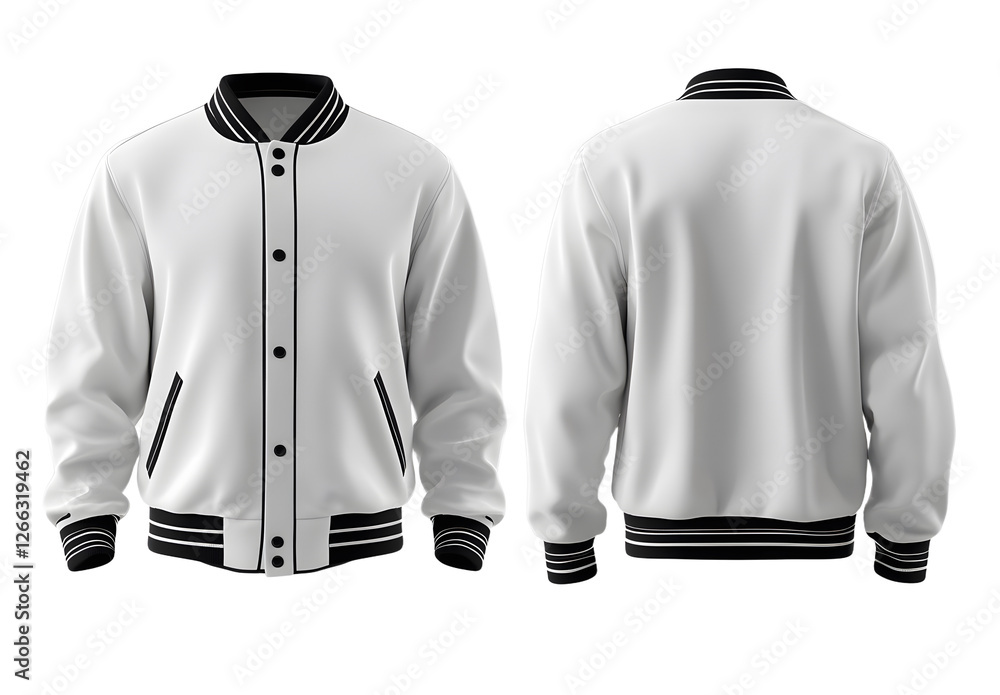 High-Resolution Mockup of a Blank, Customizable, Classic White Varsity ...