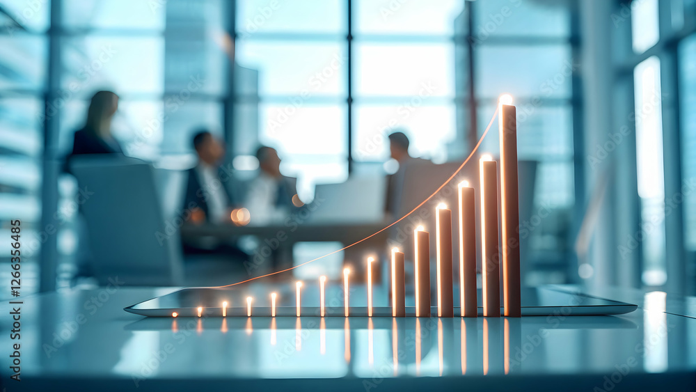 Glowing Line Graph Growth Projections 2026: Professional Business ...