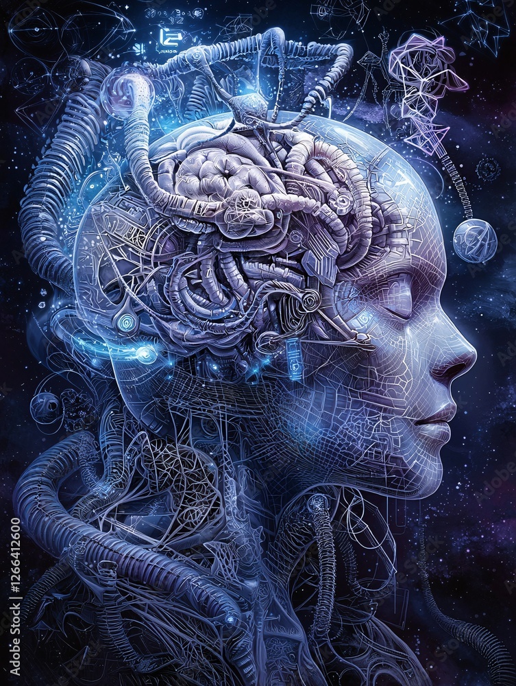 A surreal dream dimension where reality bends into fractal cyber ...