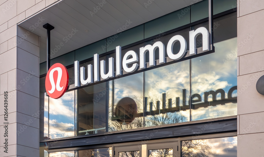 Victoria, British Columbia, Canada. Feb 14, 2025. Lululemon storefront ...
