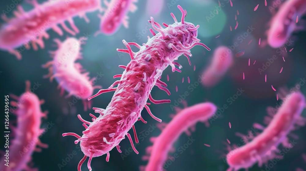 Ilustración de Stock Bacterial gastroenteritis, a common illness caused ...