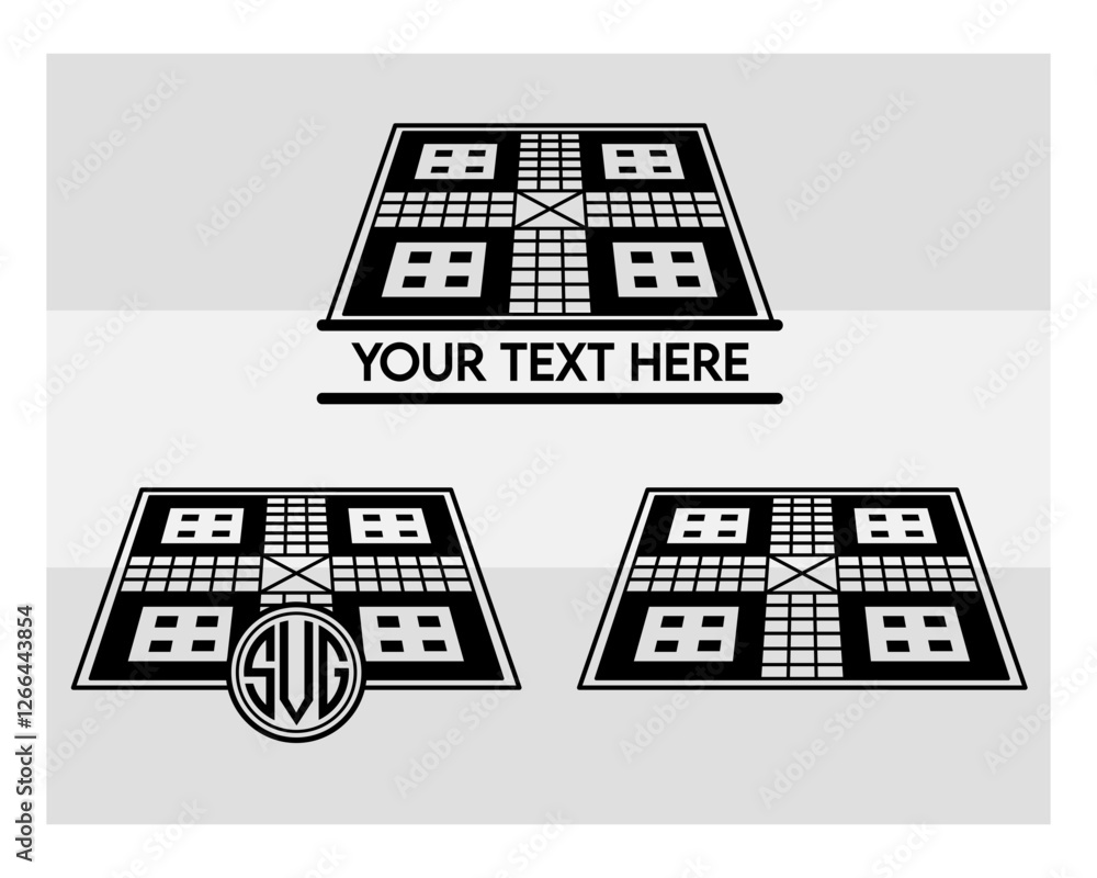 Vector de Stock Ludo Board Outline SVG Silhouette, Ludo Silhouette ...
