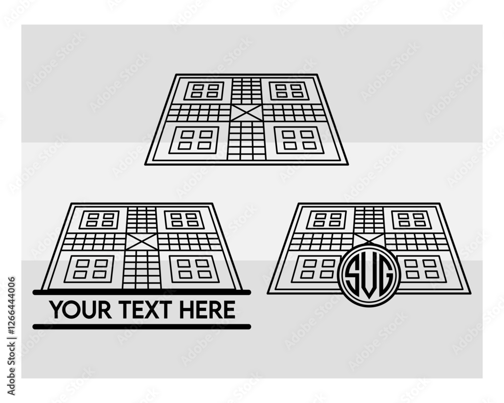 Vetor Ludo Board Outline SVG Silhouette, Ludo Silhouette, Sports Svg ...