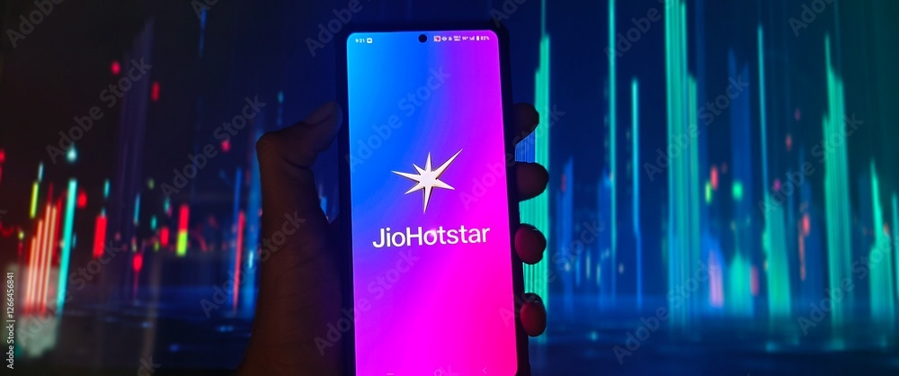 New Delhi, India - February 15 2025. Jio hotstar app icon on mobile ...