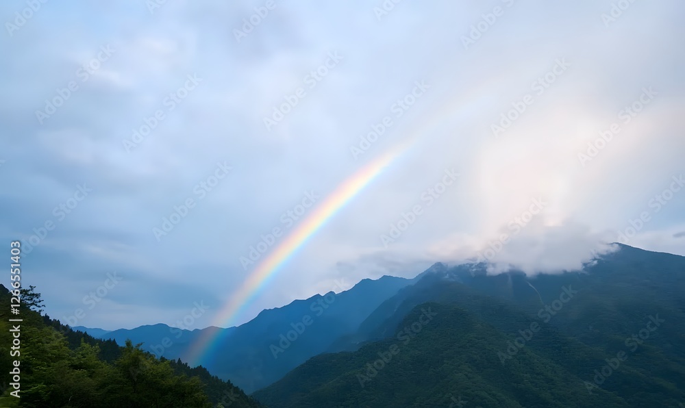 Rainbow, with Chinese culture, reminiscing about beautiful times ...