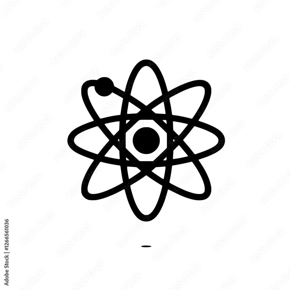 Atomic Symbol: A minimalist, clean and bold vector illustration of an ...