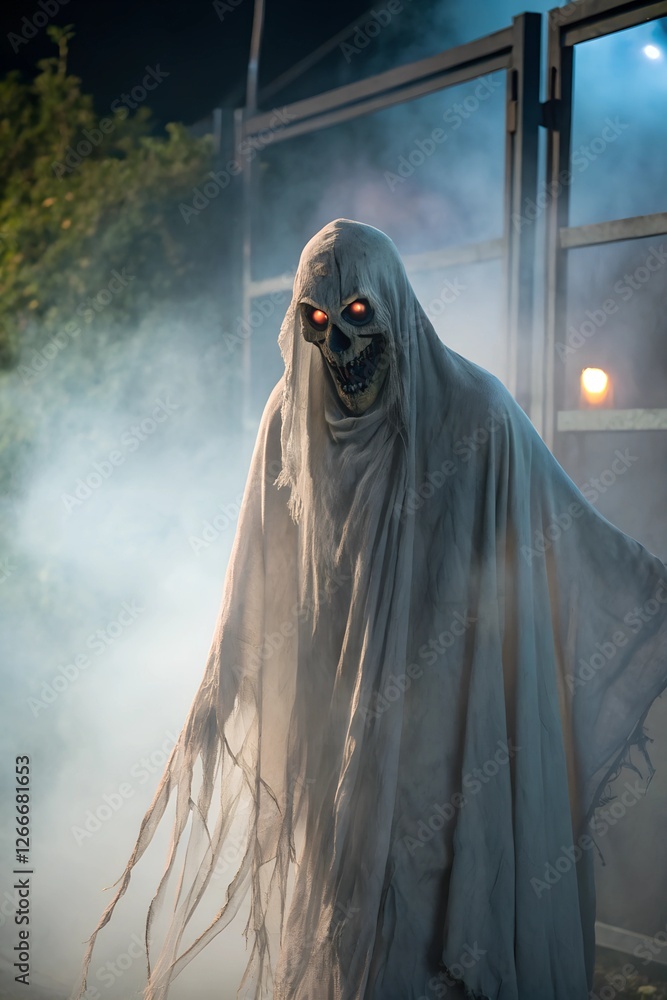 Ethereal Nightmare: A Spectral Woman with Glowing Eyes, Twisted Smile ...