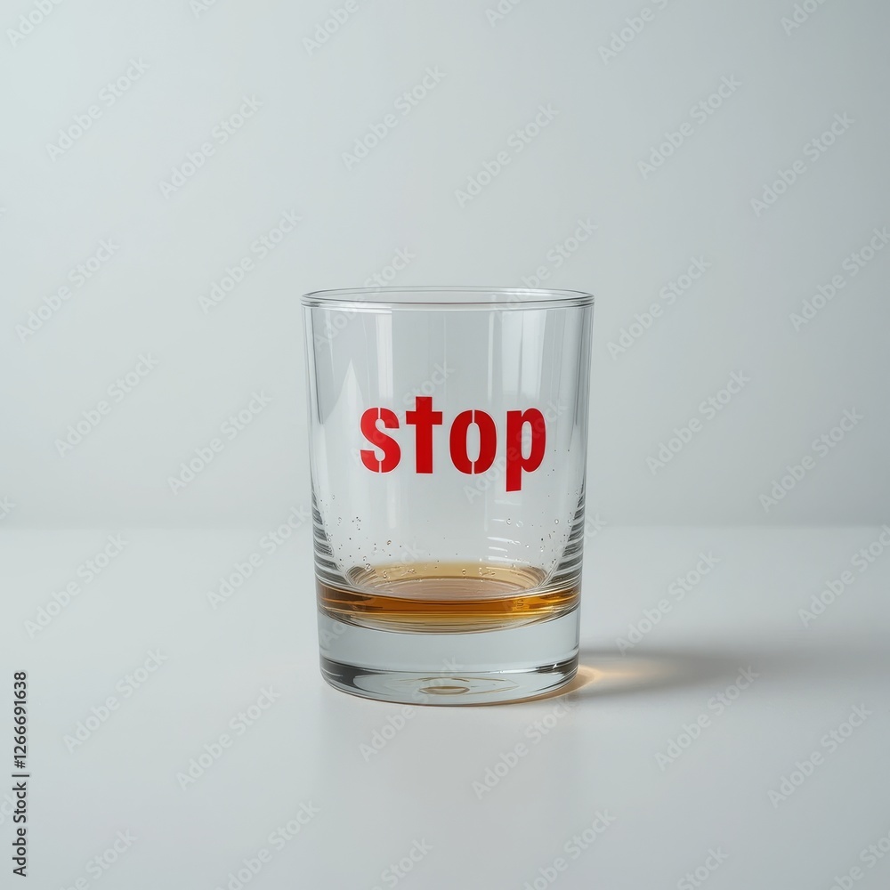 Stop Alcohol Symbol with Glass and Bottle, No Drinking Concept ...