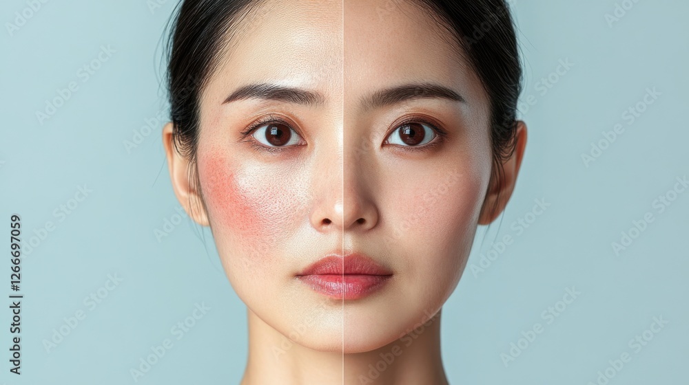 asia Before and after photos of a problematic face and healthy skin ...