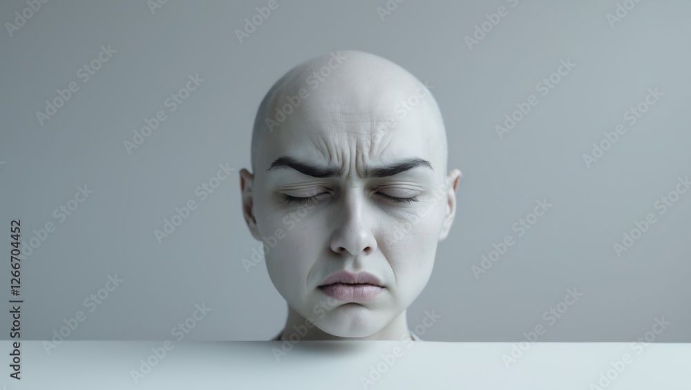 Disgust A face with a scrunched up nose a frown and a turned dow. Stock ...