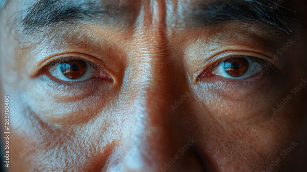 Before and after photos of a problematic face and healthy skin. Close ...