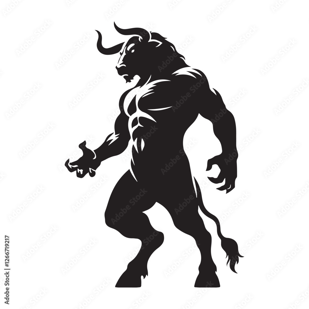 Legendary Minotaur silhouette perfect for fantasy-themed art - Minotaur ...