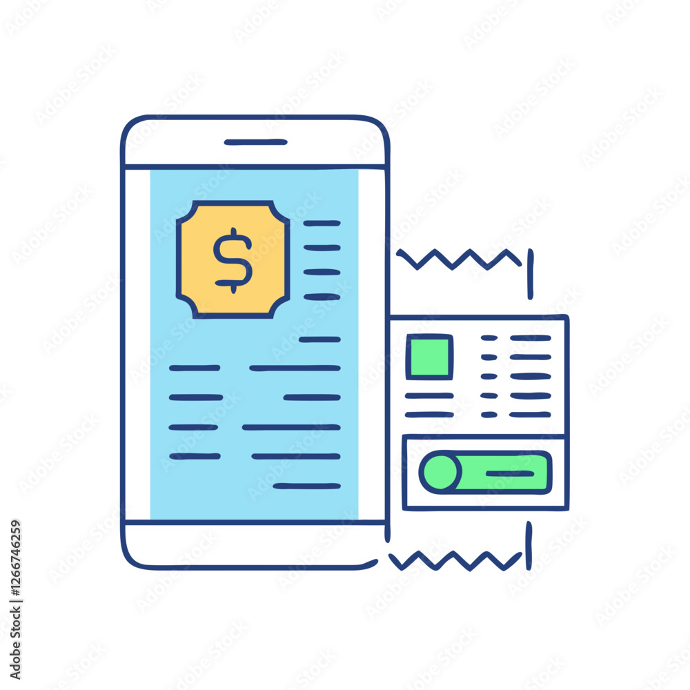 qr code with receipt icon, qr code with receipt vector illustration ...