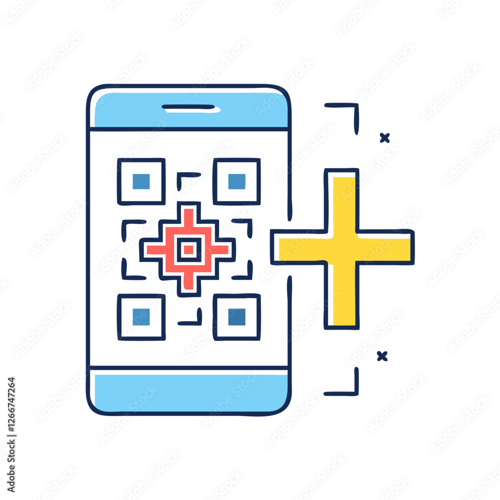 Praca wektorowa bez tantiem: qr code with a cross icon, qr code with a ...