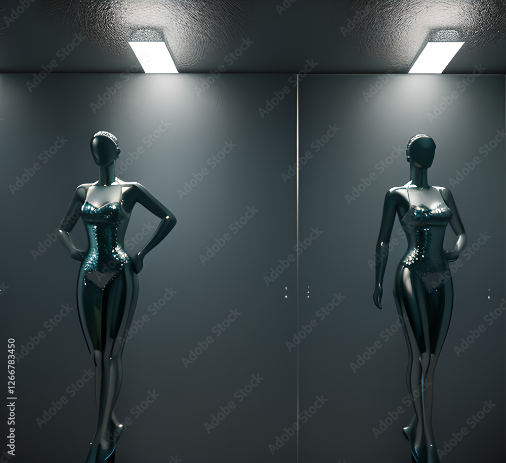 Illustration Stock Abstract surrealistic illustration of glass statue ...