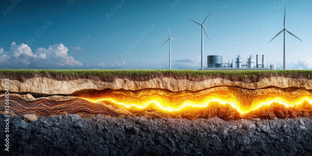 Geothermal Energy Utilization, A cross-section of the earth shows ...