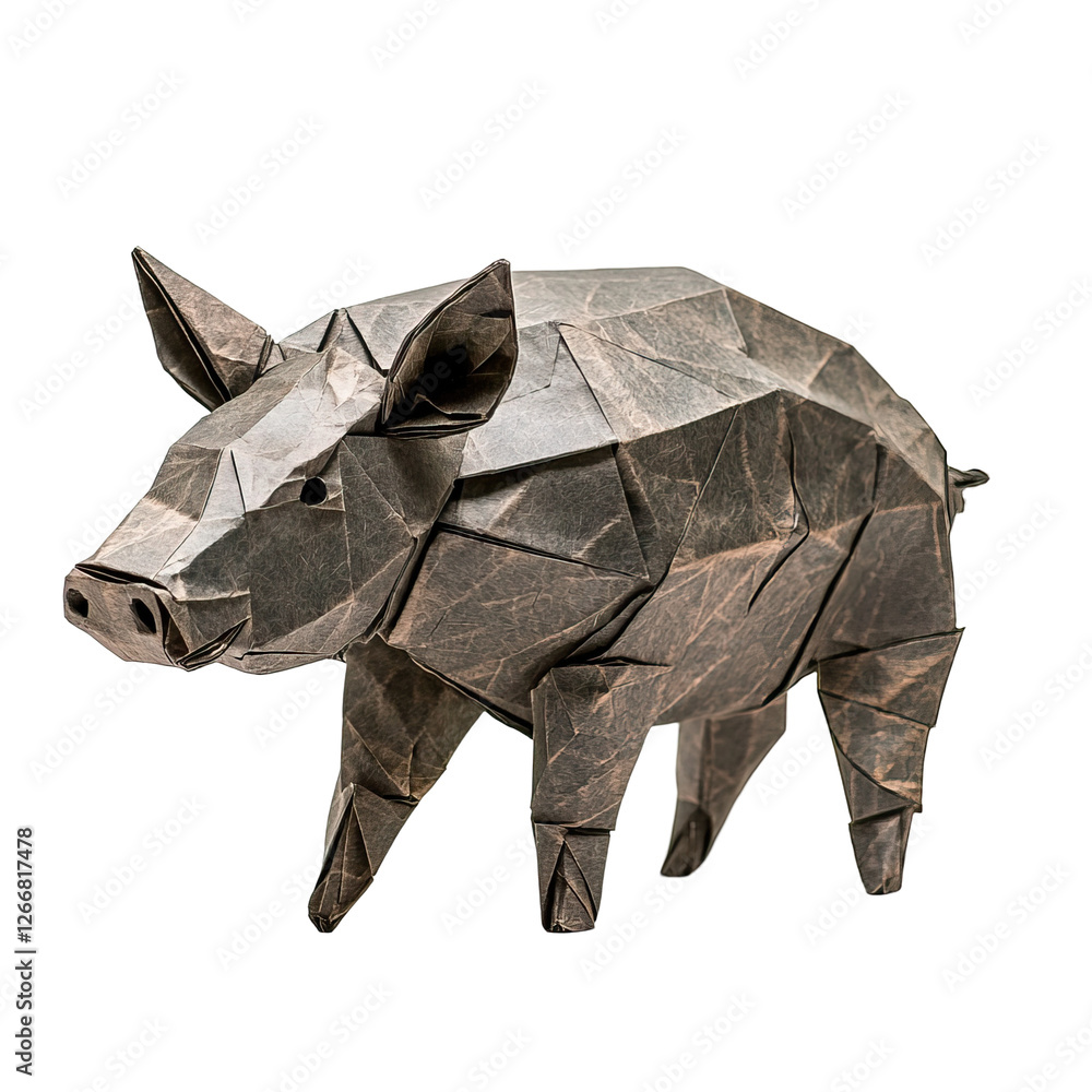 Detailed Papercraft Sculpture of a Peccary Animal Isolated on ...