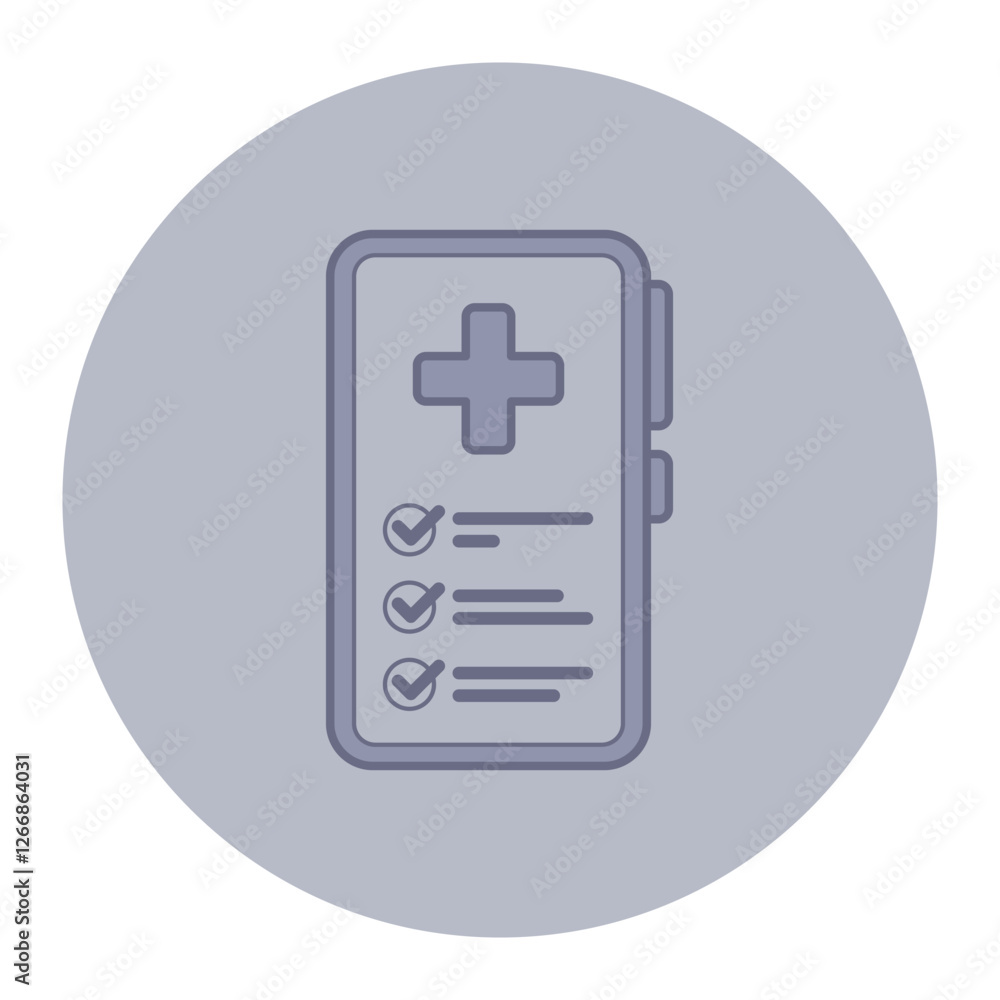 Health checklist icon with medical cross and checkboxes. Health ...