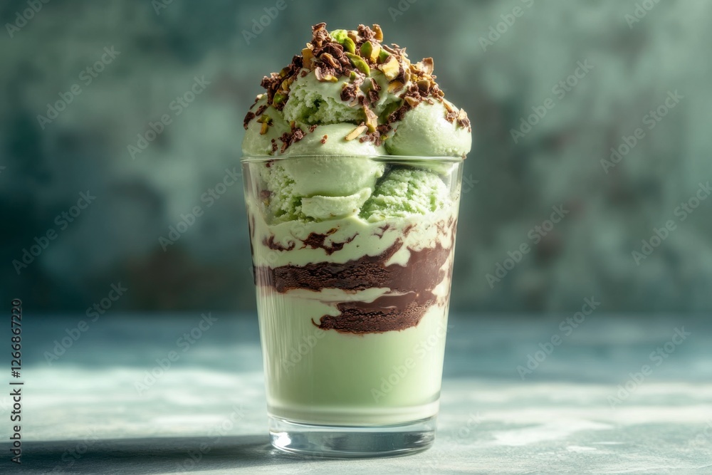 Dubai chocolate ice cream blend featuring pistachio and kadaif topped ...