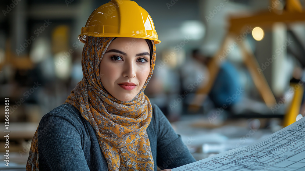 Saudi Emirati Egyptian Gulf Arab Muslim female engineer team wearing ...