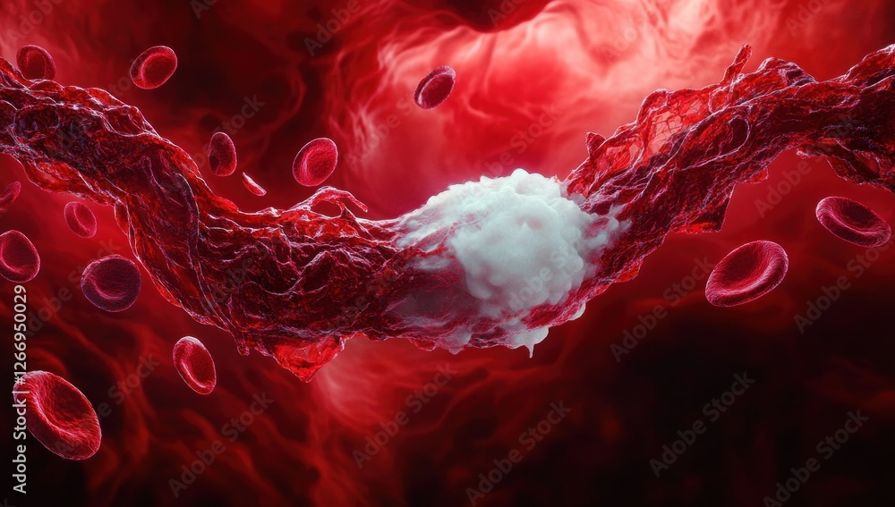 Blood Clot in Artery Causes Thrombosis and Stroke Emergency with ...