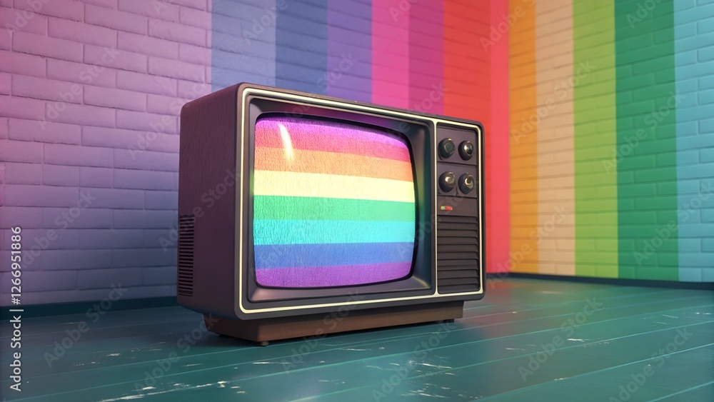 Abstract pastel neon rainbow pixel texture bg video screen. Tv pattern ...