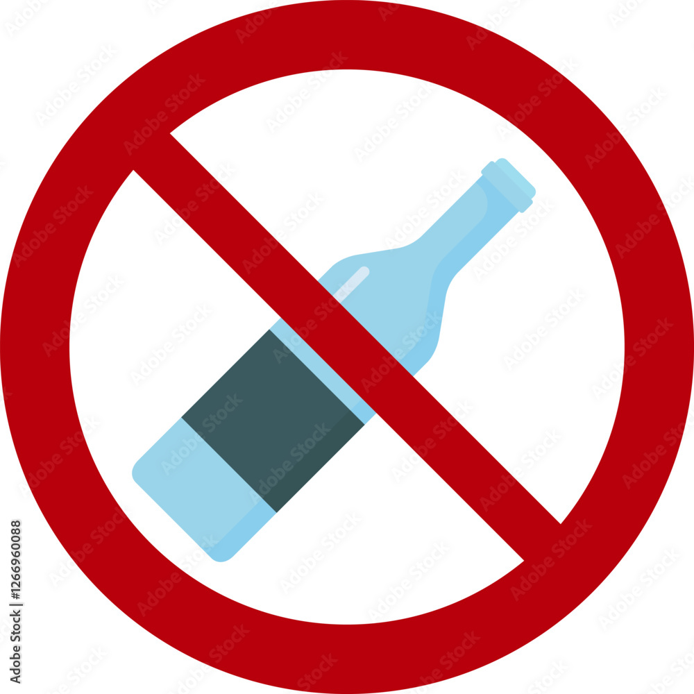 No alcohol allowed prohibition sign on transparent background. Vector ...