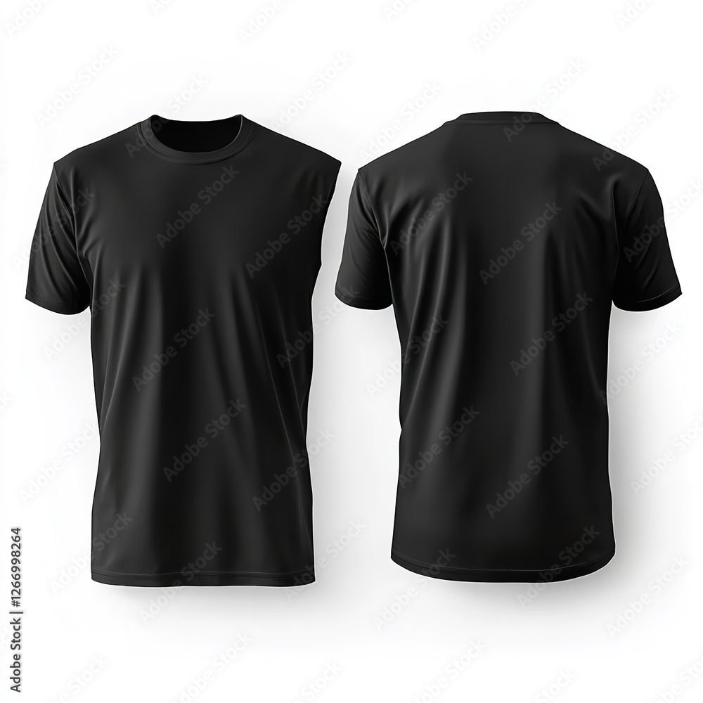 Black TShirt Template Front and Back View High Resolution Mockup Design ...