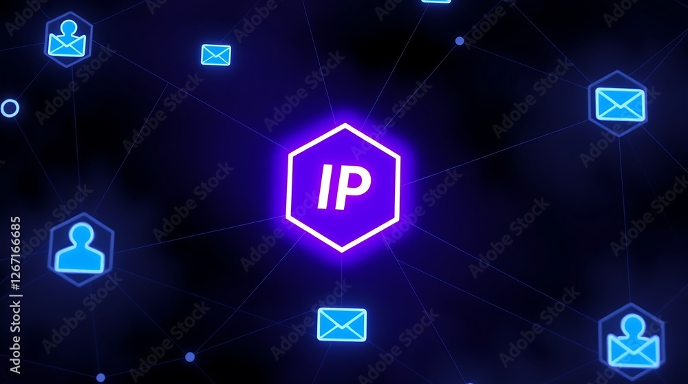 Ilustrace IP, Internet protocol, Network Topology Infographic with IP ...